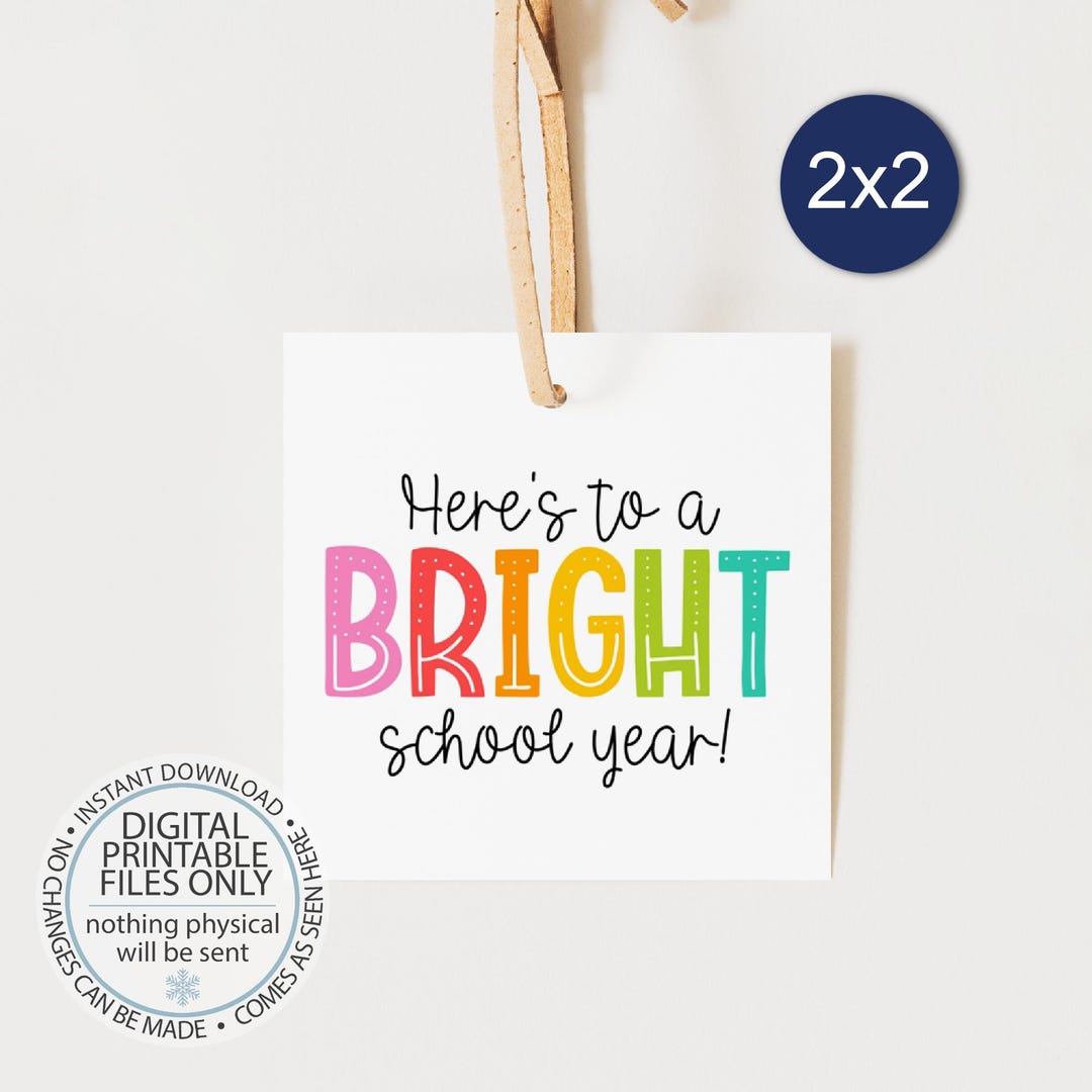 Printable Bright School Year Tag, Back to School Year Tag, Looking ...