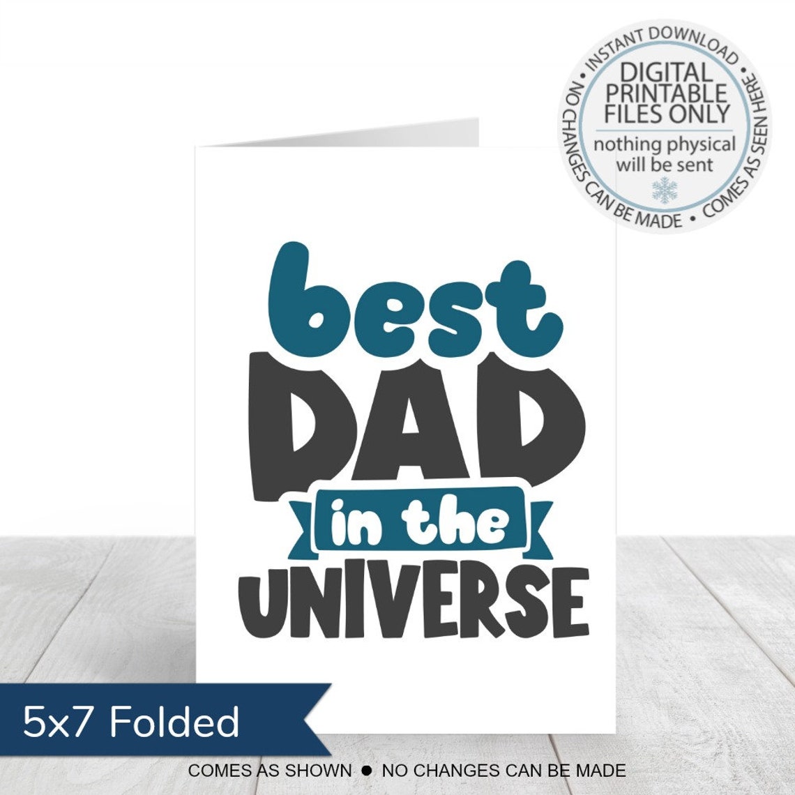 Printable Father's Day Card Card for Dad Best Dad in the | Etsy