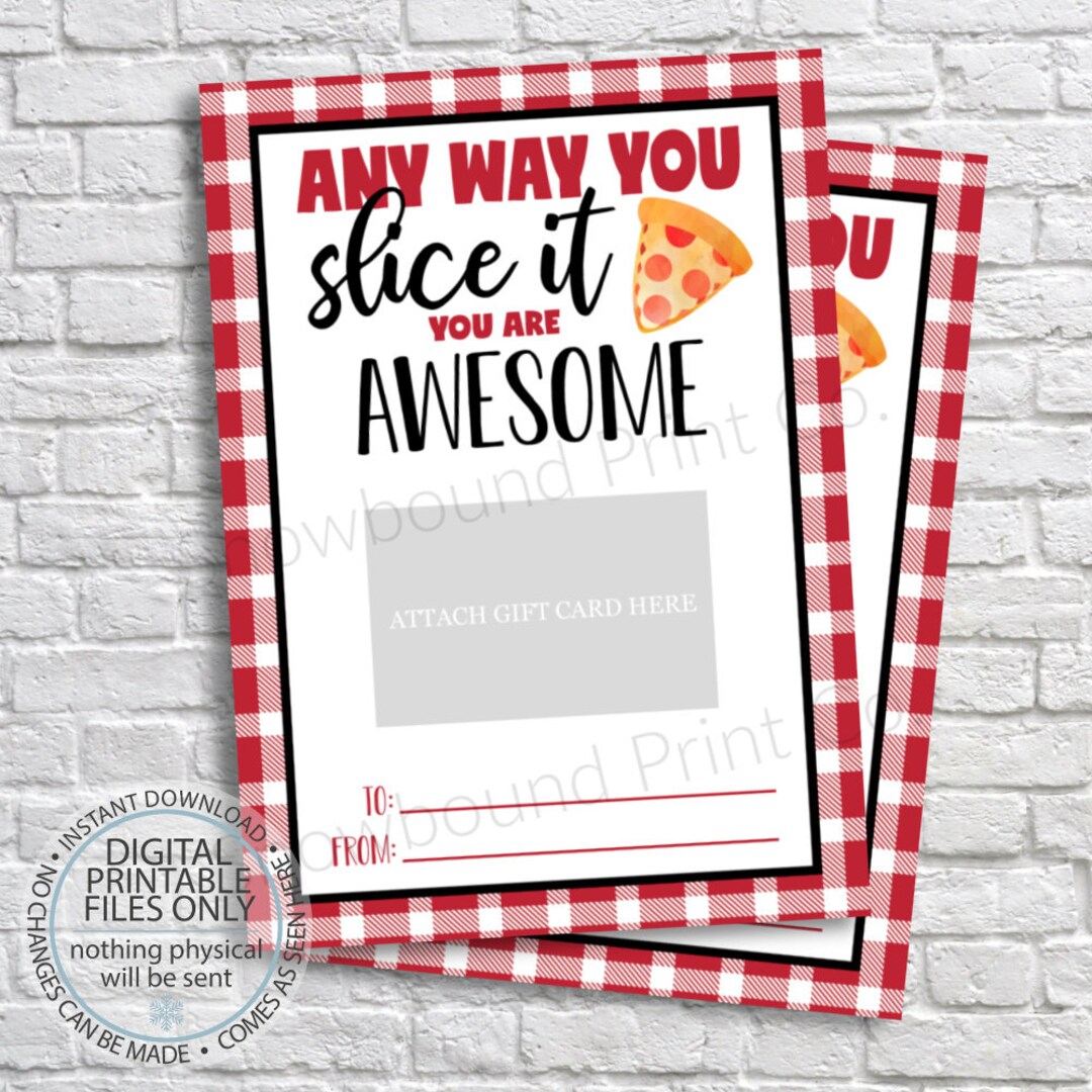 Pizza Thank You Gift Card Holder, Any Way You Slice It, Thank You Gift ...