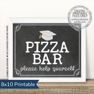 Graduation Party Pizza Bar Sign, Open House Sign, Graduation Party ...