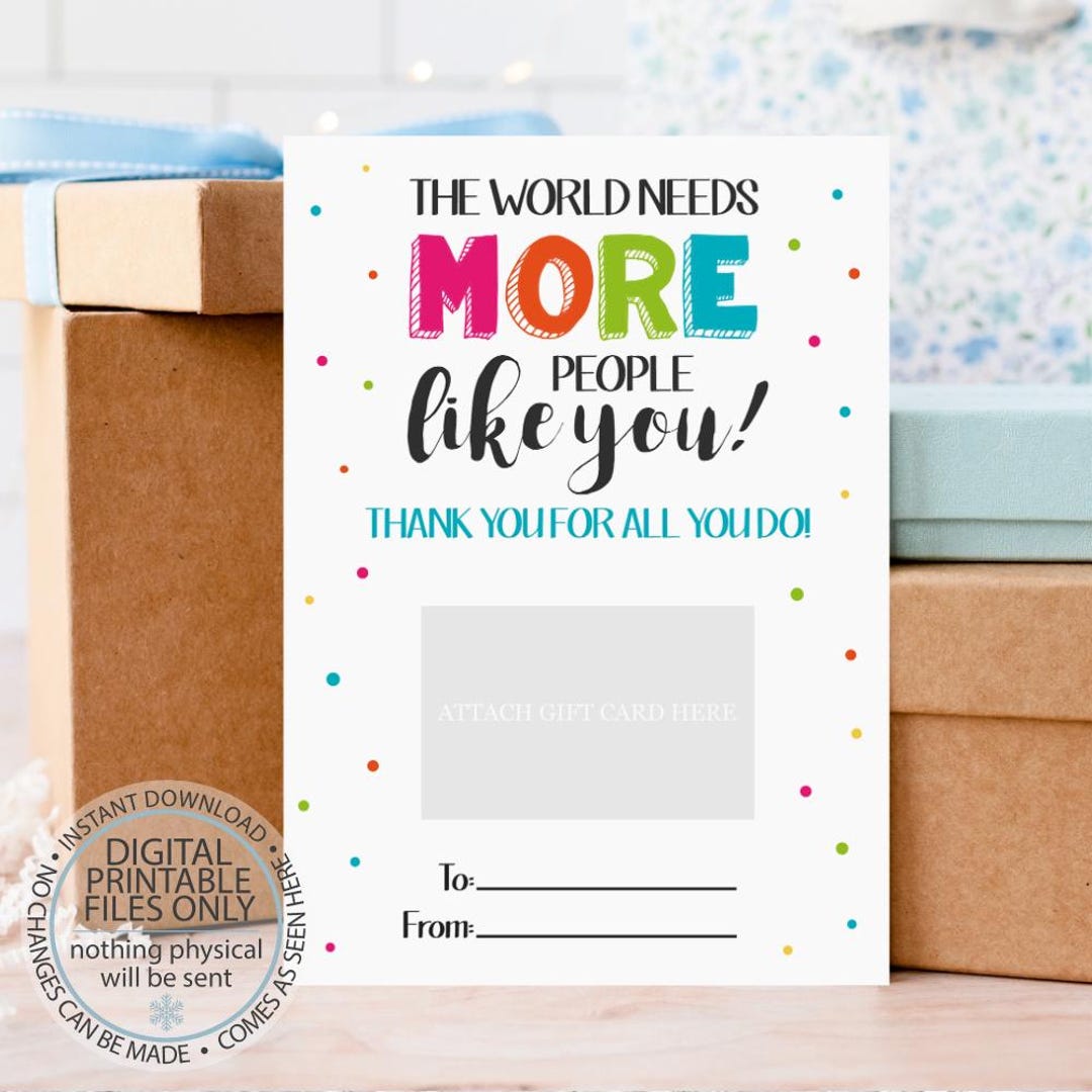 Printable Thanks for All You Do Gift Card Holder, Thank You Gift Card ...