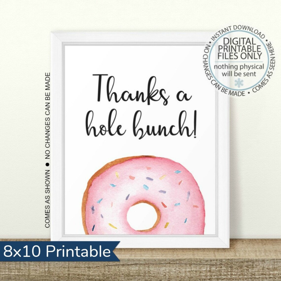 Thanks a Hole Bunch Sign Donut Thanks Sign Baby Sprinkle - Etsy