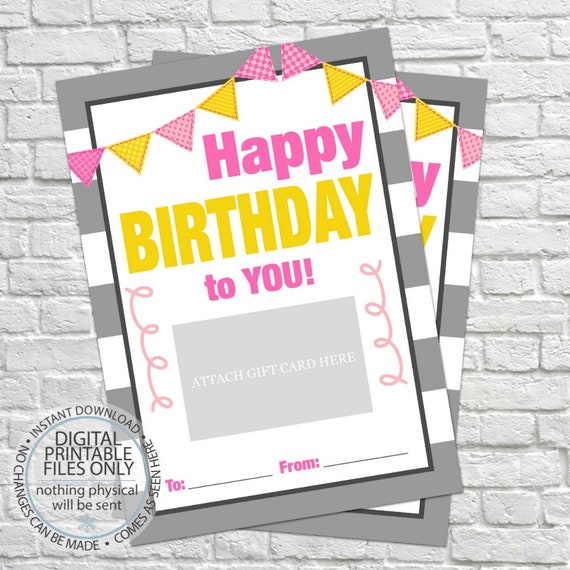 Birthday Gift Card Holder Printable Gift Card Holders | Etsy