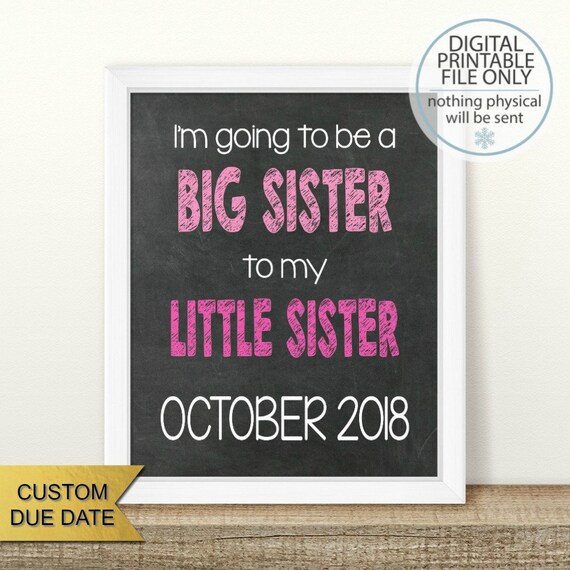 Editable Big Sister Pregnancy Announcement Sign Printable