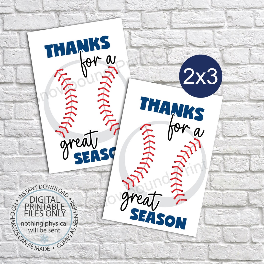 Printable Thank You Gift Tag for Baseball Coach, Gift Idea for Baseball ...