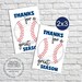 Printable Thank You Gift Tag for Baseball Coach, Gift Idea for Baseball ...