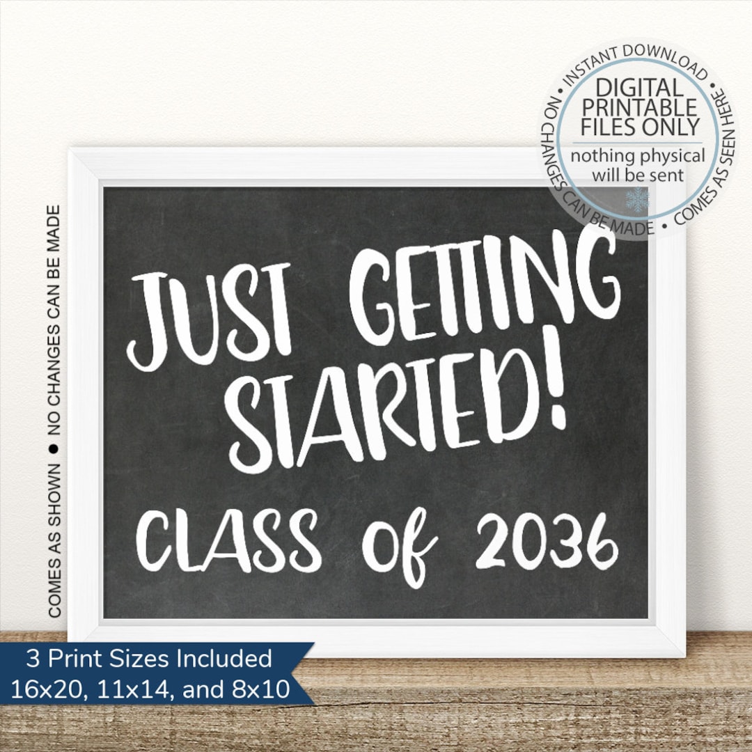 Printable Class of 2036 Graduation Sign, Just Getting Started, Back to ...