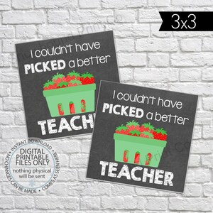 Printable Teacher Appreciation Gift Tag, Couldn't Have Picked a Better ...