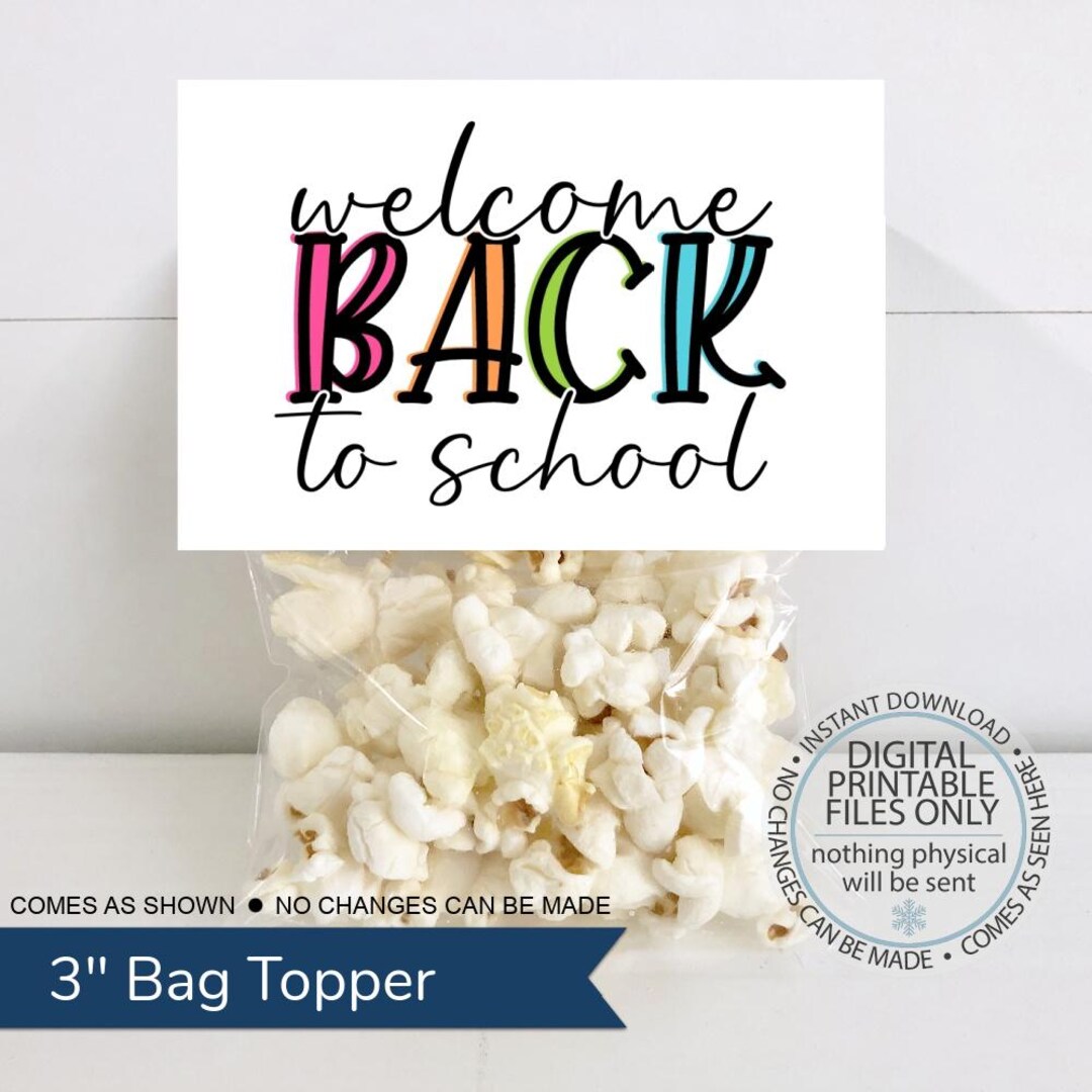 Printable Back to School Treat Bag Toppers - 3 Inch - Gift Bag Toppers ...