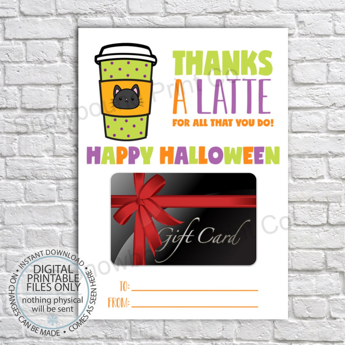 Printable Halloween Gift Card Holder Printable Gift Card - Etsy