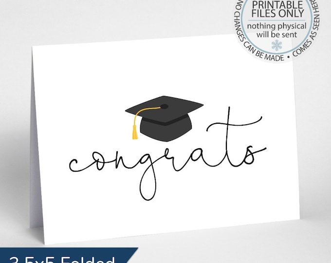 Printable Graduation Card Congratulations Graduate Folding - Etsy