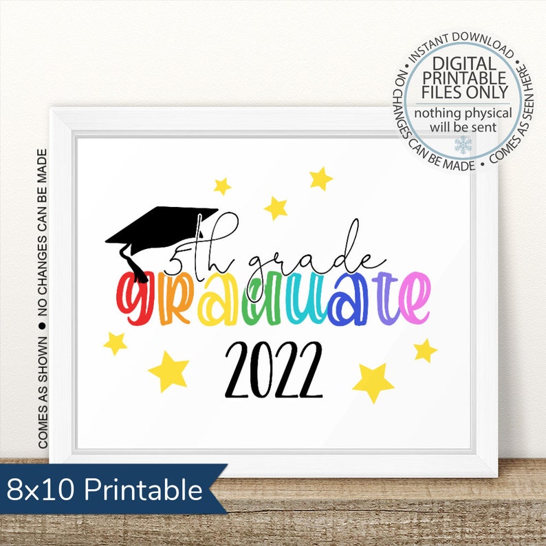 Printable 5th Grade Graduation Sign Printable Last Day of - Etsy