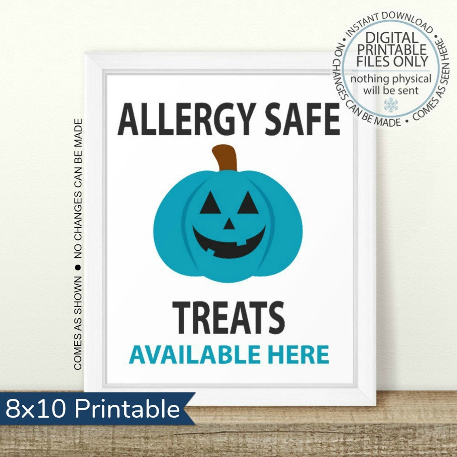 Printable Halloween Teal Pumpkin Project Sign, Allergy Safe Trick or ...