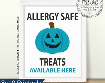 Printable Halloween Teal Pumpkin Project Sign, Allergy Safe Trick or ...