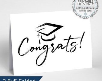 Printable Graduation Card, Congratulations Graduate, Folding Graduation ...