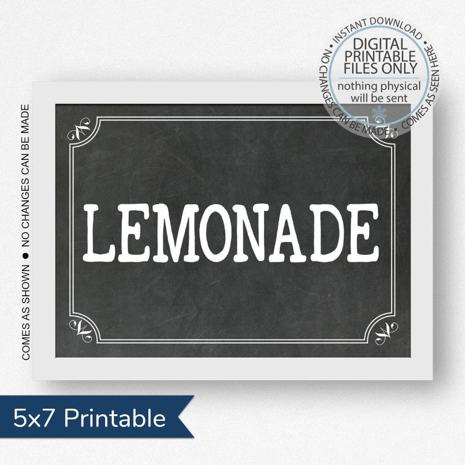 Printable Lemonade Sign Open House Sign Wedding Sign Drink - Etsy