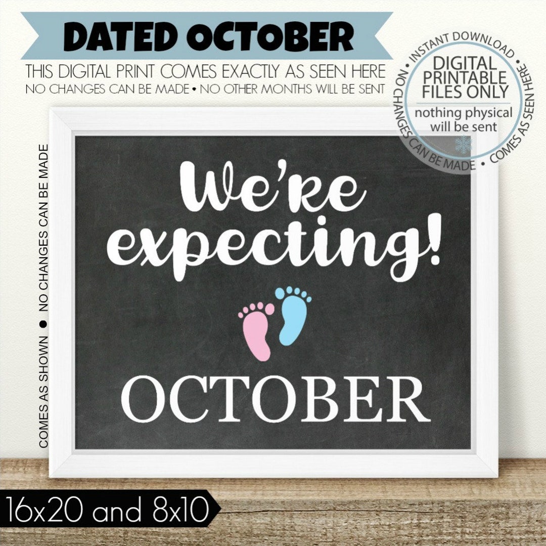 PRINTABLE Pregnancy Announcement, We're Expecting, Printable Pregnancy ...