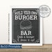 Printable Burger Bar Sign, Printable Burger Table Sign, Hamburgers Sign ...