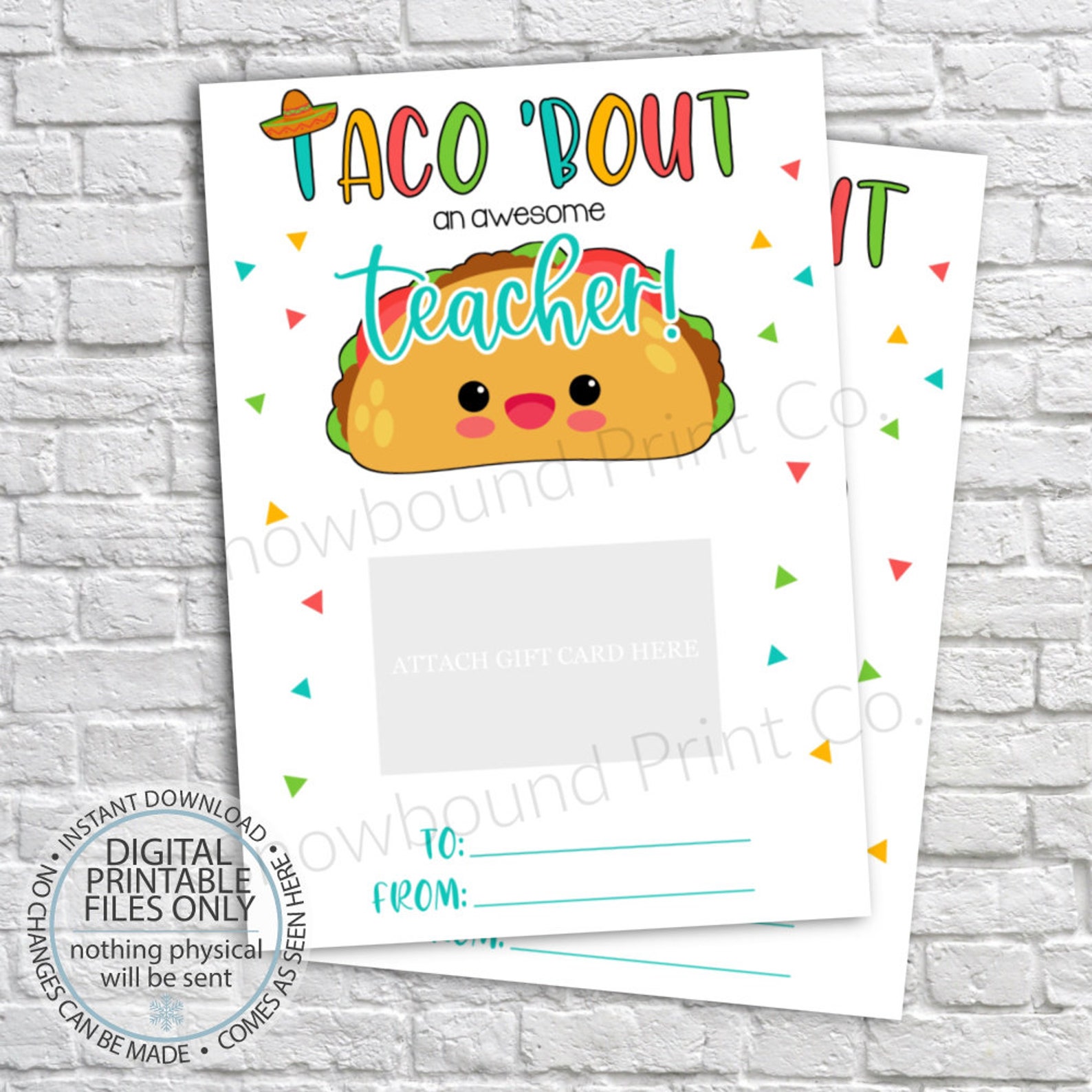Printable Taco 'bout an Awesome Teacher Printable Gift - Etsy