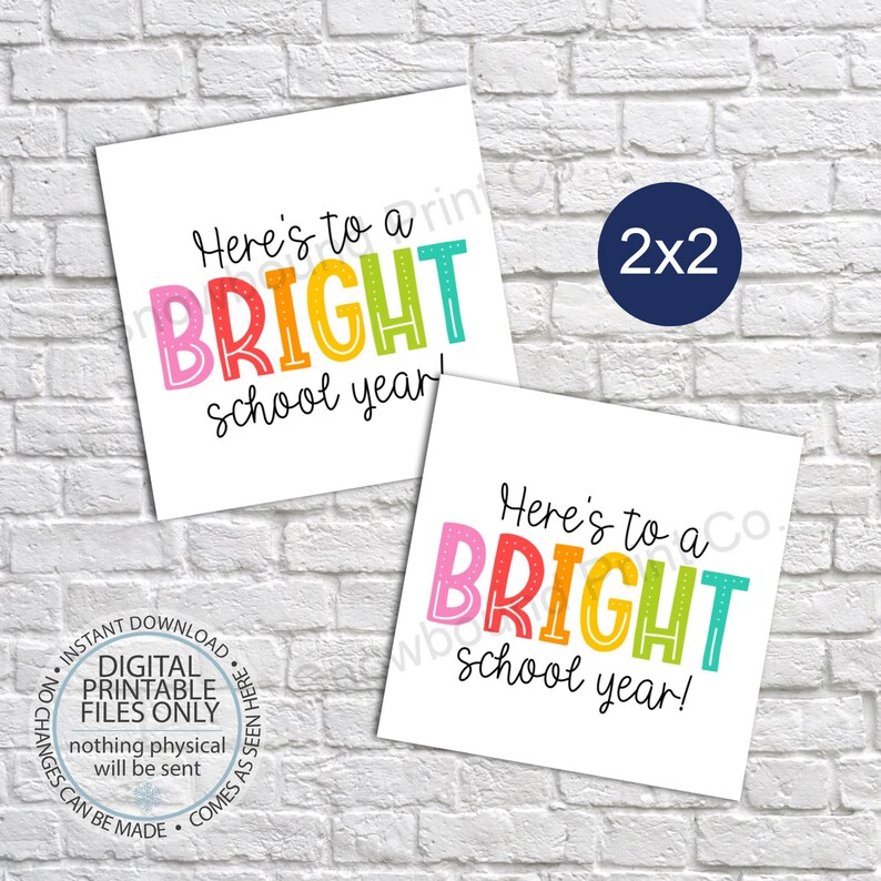 Printable Bright School Year Tag, Back to School Year Tag, Looking ...