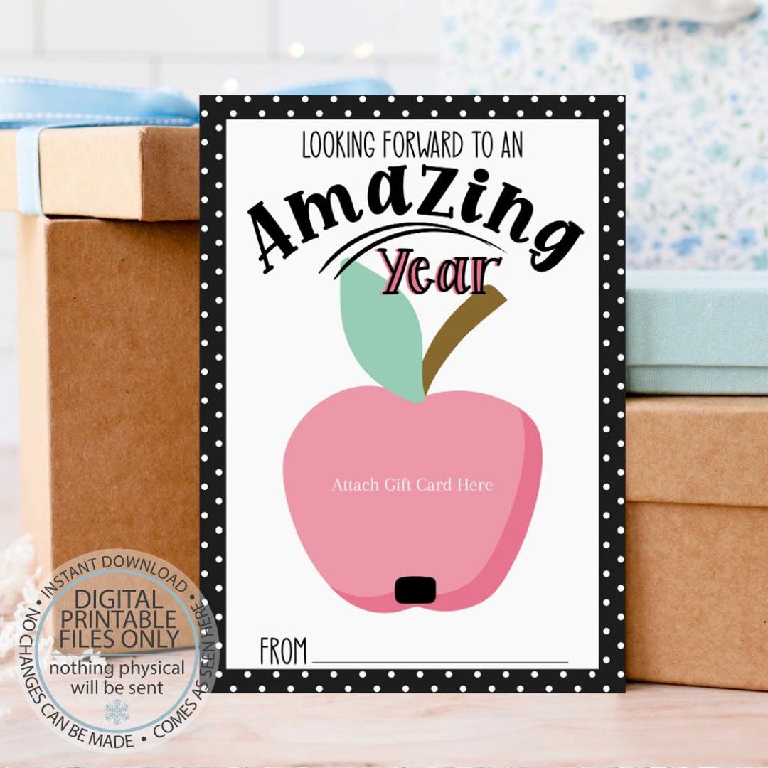 Printable Back to School Teacher Gift, Looking Forward to an Amazing ...