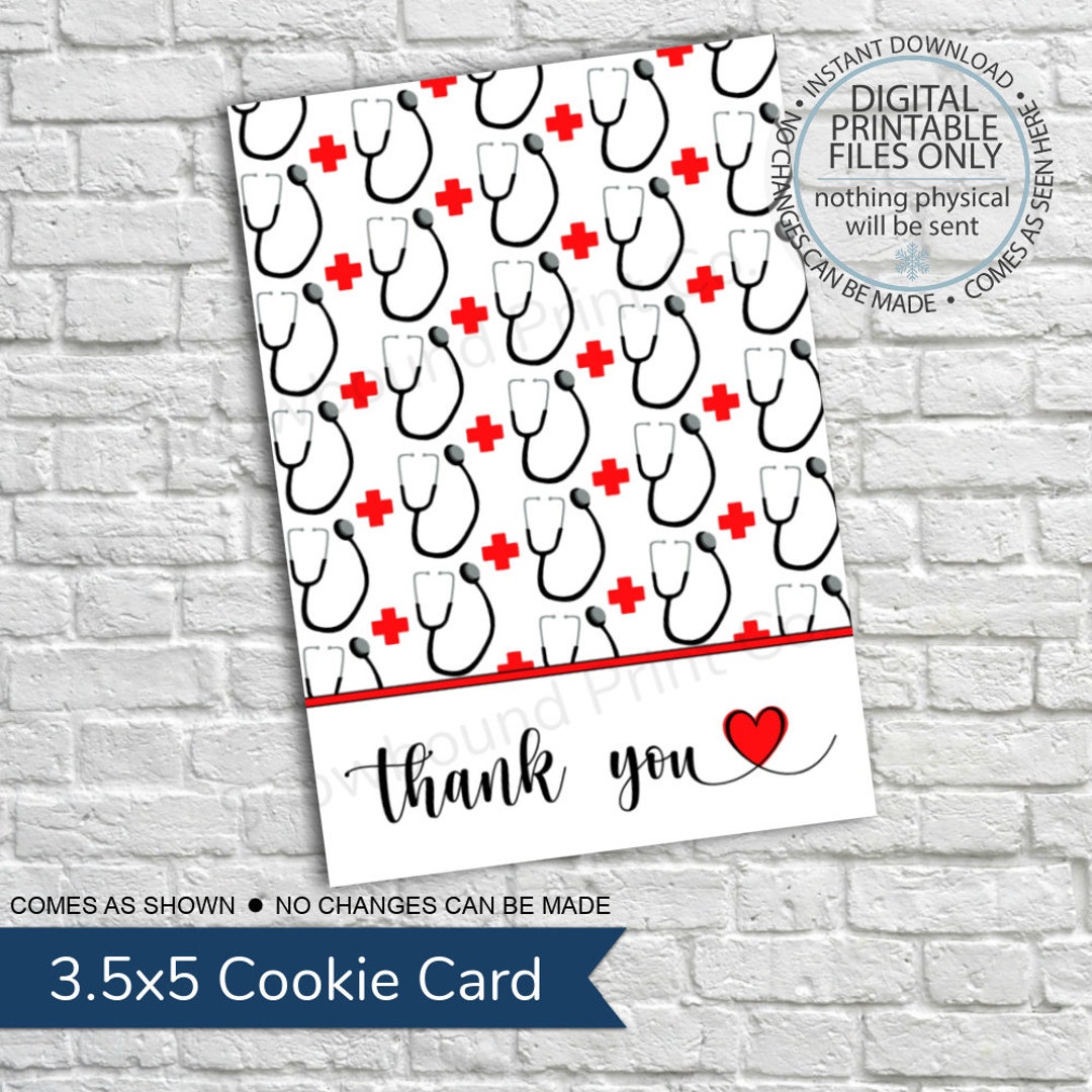 PRINTABLE Mini Cookie Card - 3.5"x5" - Thank You Card, Cookie Card ...