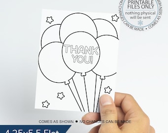 Printable Coloring Thank You Card, Thank You Coloring Card, Thank You ...