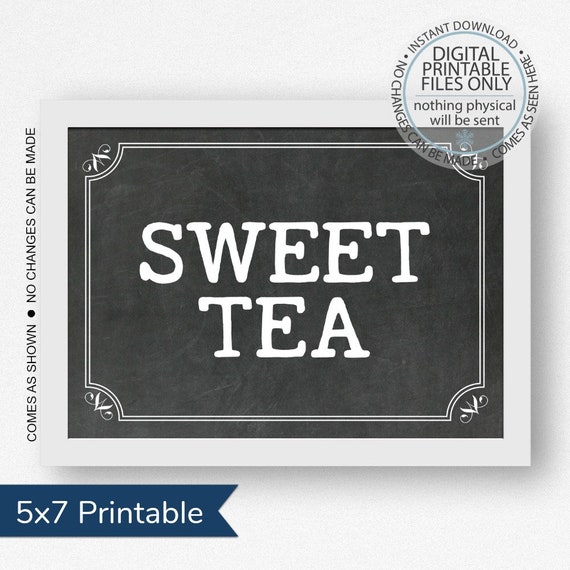 Printable Sweet Tea Sign Open House Sign Wedding Sign Drink | Etsy