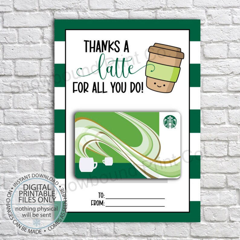 Thanks a Latte for All You Do Gift Card Holder Thank You - Etsy