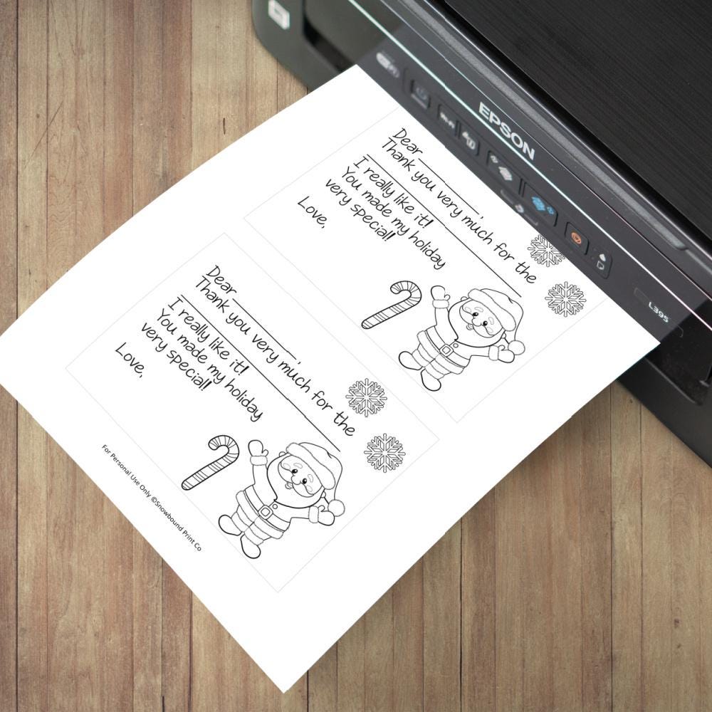 Printable Thank You Postcard, Printable Kids Fill-in Christmas Thank ...