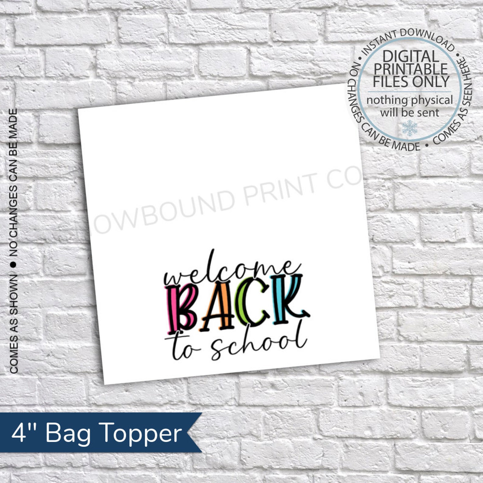 Printable Back to School Treat Bag Toppers 4 Inch Gift Bag - Etsy