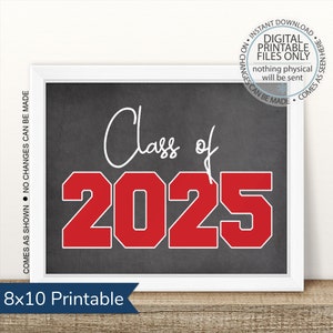 Printable Class of 2025 Graduation Sign, Senior Pictures Photo Prop ...