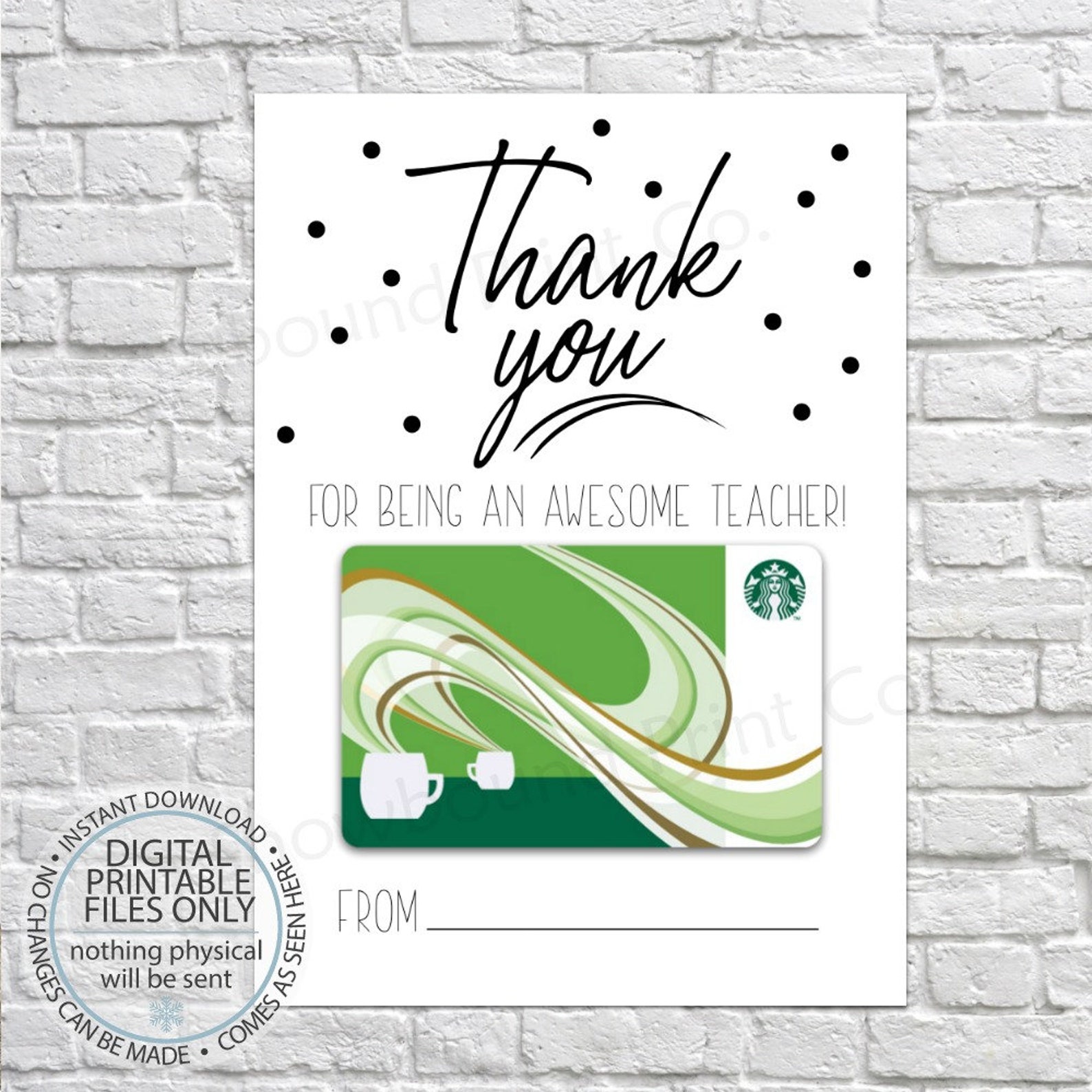 Thank You for Being an Awesome Teacher Gift Card Holder Thank - Etsy