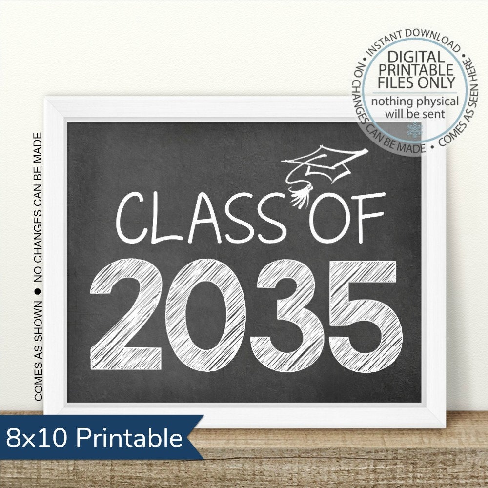 Printable Class of 2035 Graduation Sign, Senior Pictures Photo Prop ...