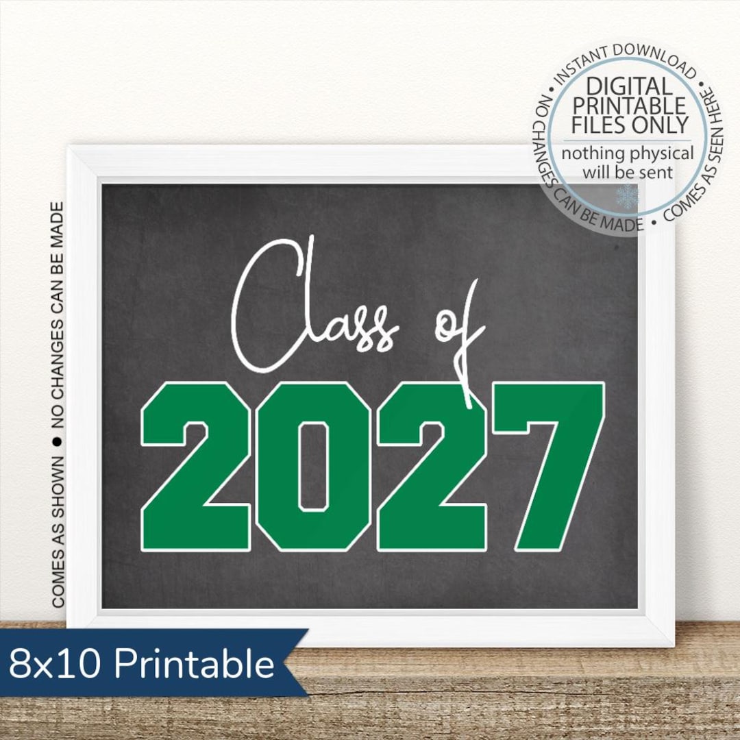 Printable Class of 2027 Graduation Sign, Senior Photo Prop, Back to ...