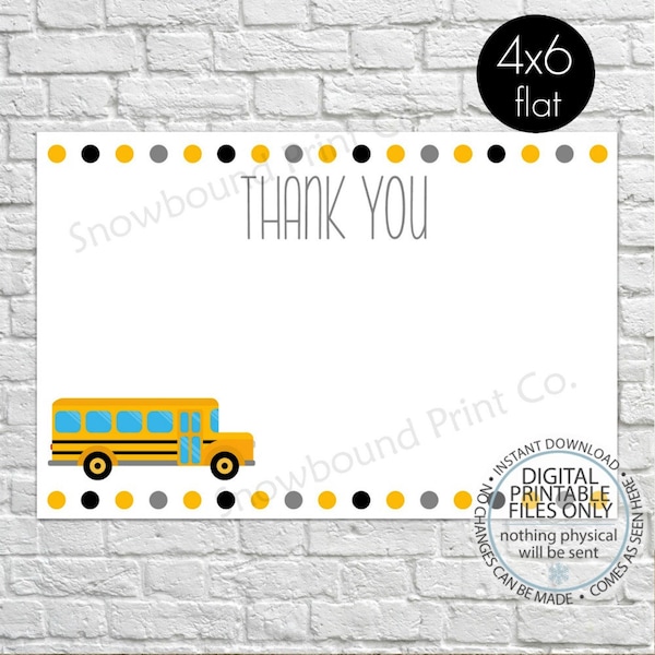 School Bus Thank You Printable - Etsy