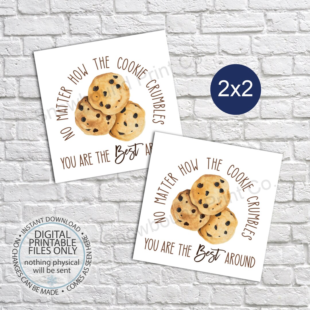 PRINTABLE Cookie Appreciation Gift Tag, Teacher Staff Employee School ...