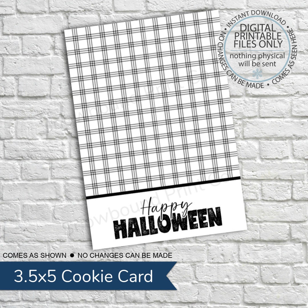 PRINTABLE Mini Cookie Card - 3.5"x5" - Happy Halloween, Halloween ...