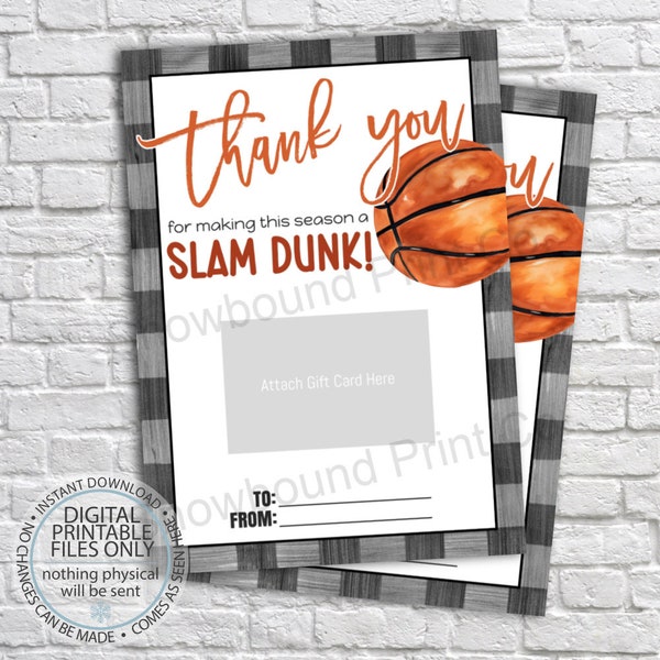 Basketball Coach Printable Thank You - Etsy
