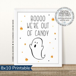 Printable Halloween Out of Candy Sign Sorry Out of Candy - Etsy