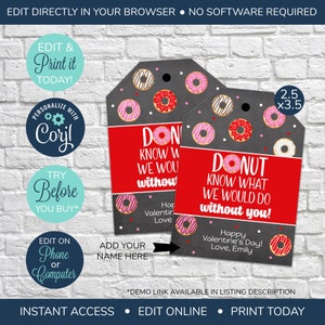 EDITABLE Donut Thank You Tags, Teacher Gift Tags, Donut Know What We ...