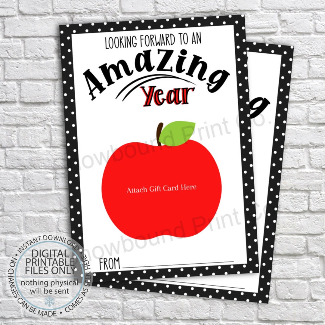 Printable Back to School Teacher Gift, Looking Forward to an Amazing ...