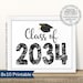 Printable Class of 2034 Graduation Sign Senior Pictures Photo - Etsy