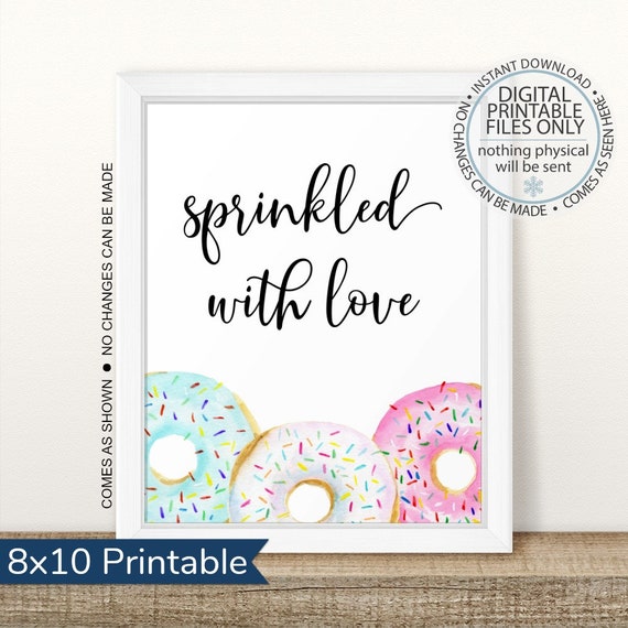 PRINTABLE Sprinkled With Love Sign Sprinkled With Love Baby | Etsy
