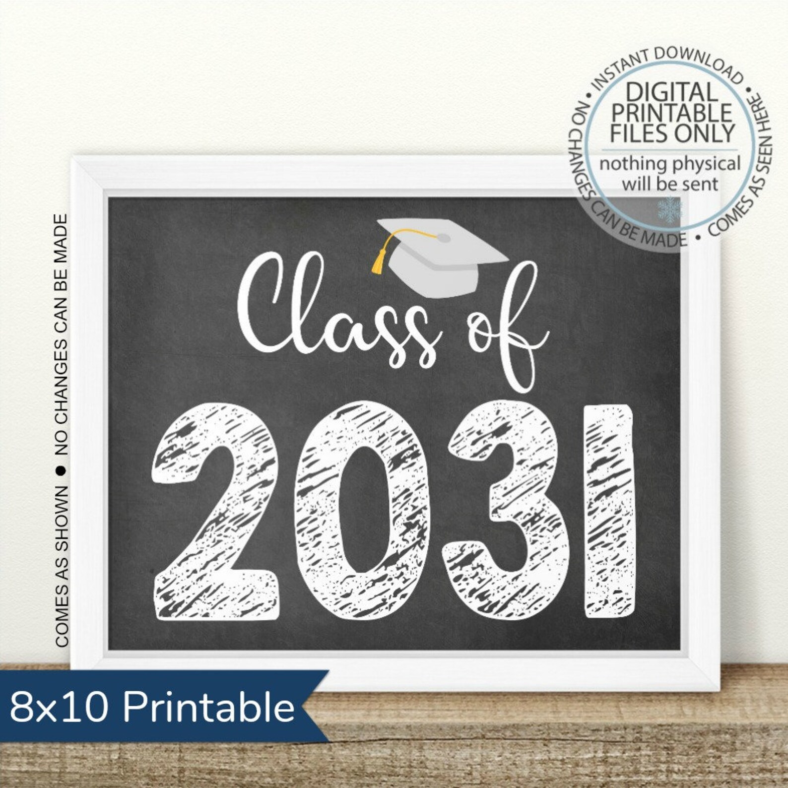 Printable Class of 2031 Graduation Sign Senior Pictures Photo - Etsy