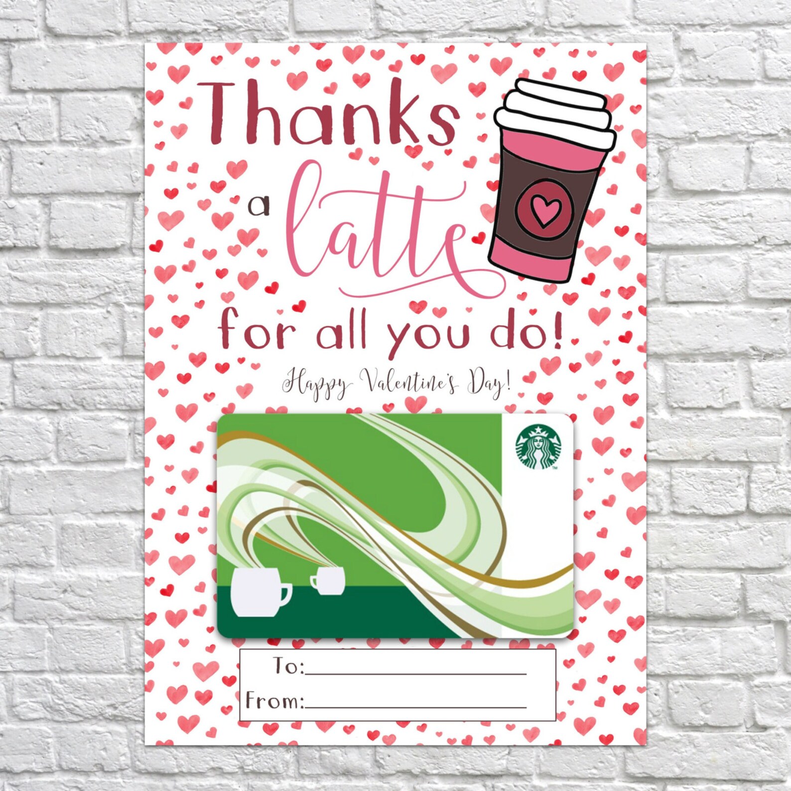 Valentine's Day Gift Card Holder Printable Gift Card | Etsy