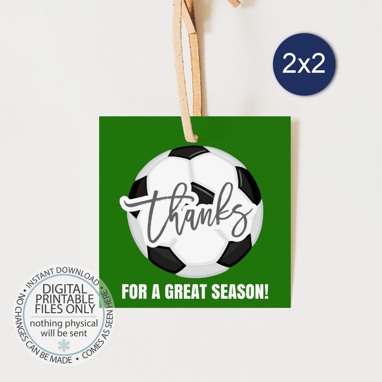 Printable Thank You Gift Tag for Soccer Coach, Gift Idea for Soccer ...