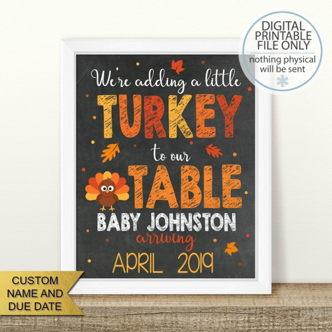 PRINTABLE Thanksgiving Pregnancy Announcement Little Turkey - Etsy