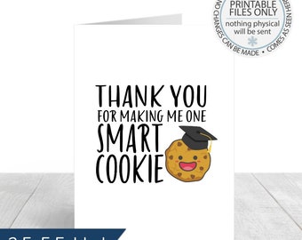 50% OFF SALE Smart Cookie Card Teacher Appreciation Thank - Etsy
