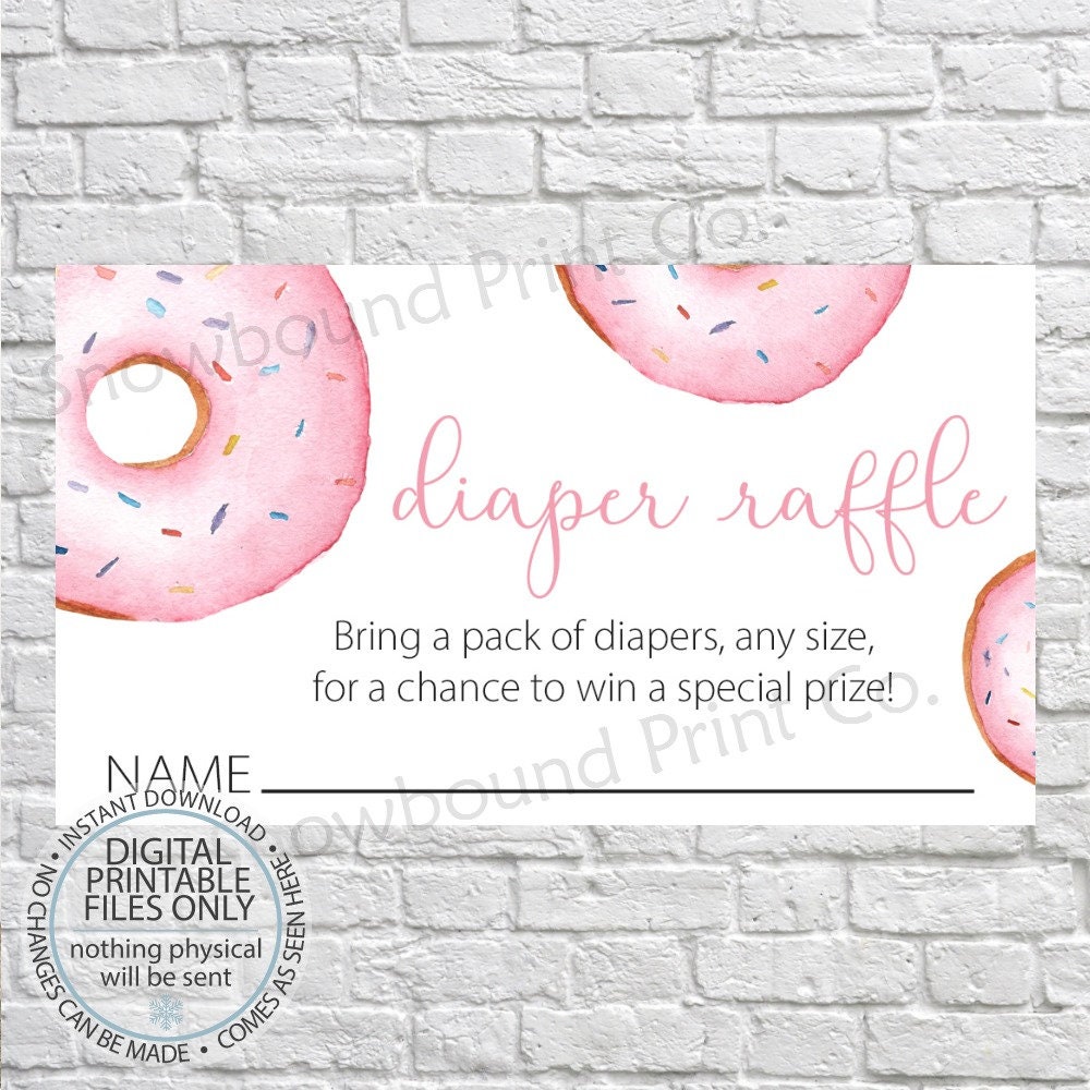 Diaper Raffle Insert Baby Shower Game Diaper Raffle Ticket | Etsy